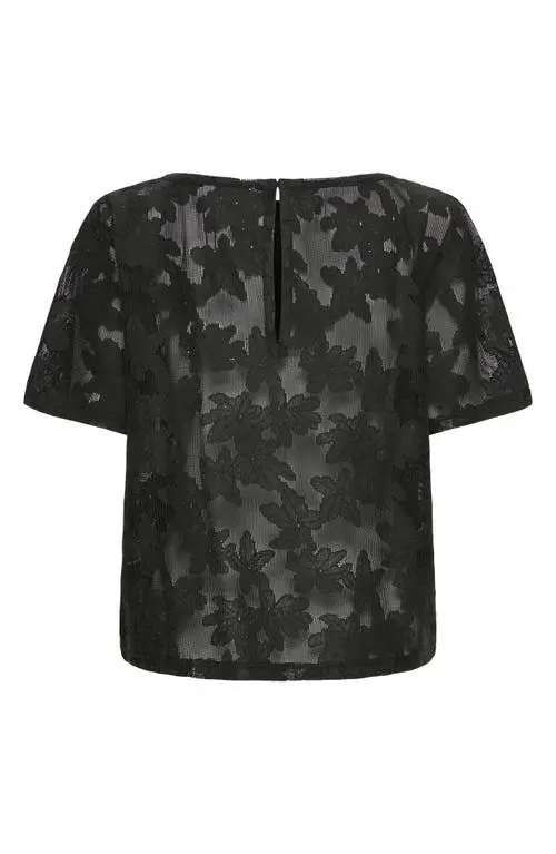 ICHI Short Sleeve Lace Shirt