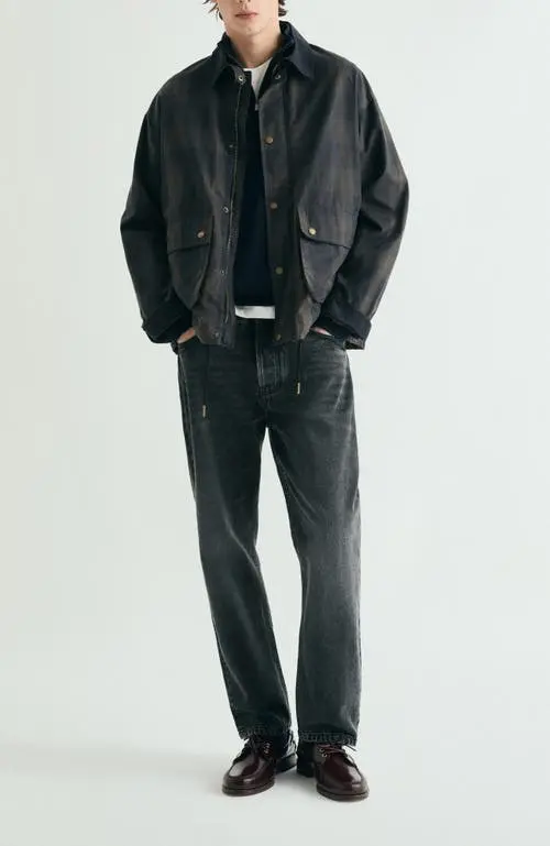 SCALPERS Waxed Checkered Jacket - Navycheck