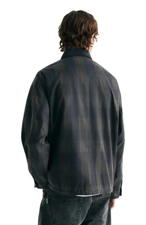 SCALPERS Waxed Checkered Jacket - Navycheck