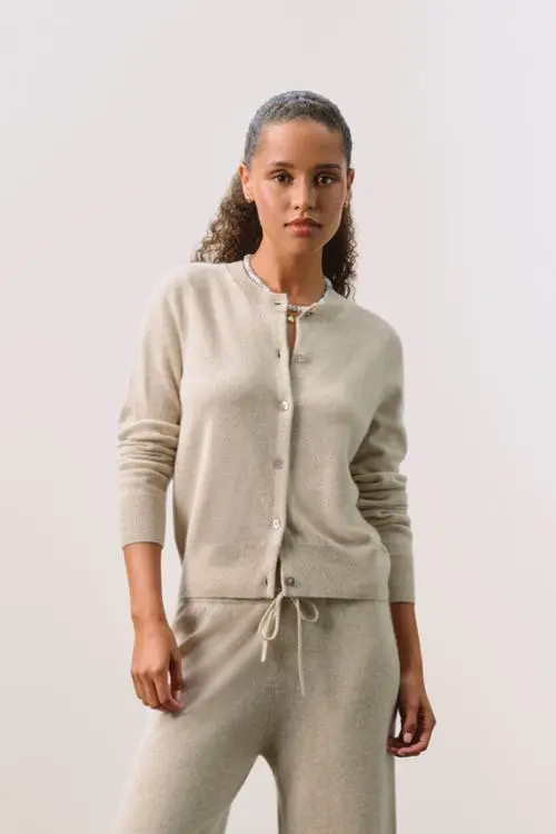 Naked Cashmere Button-up Cashmere Cardigan - Flax