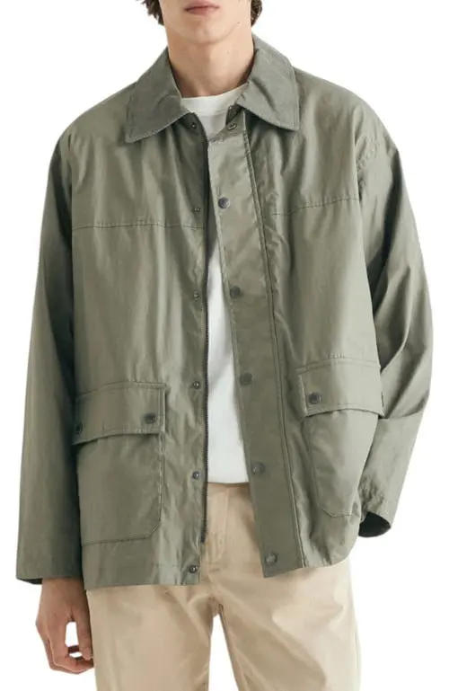 SCALPERS Waxed Cotton Jacket With Snaps - Taupe