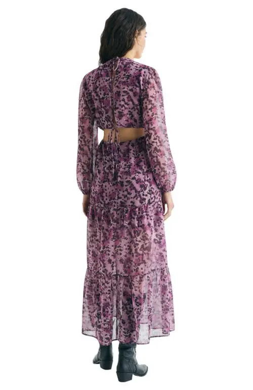 SCALPERS Spot Print Midi Dress With Slits