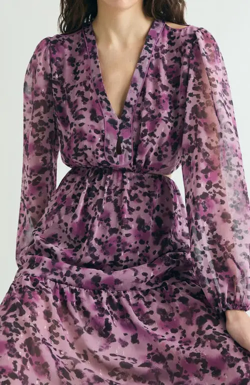 SCALPERS Spot Print Midi Dress With Slits