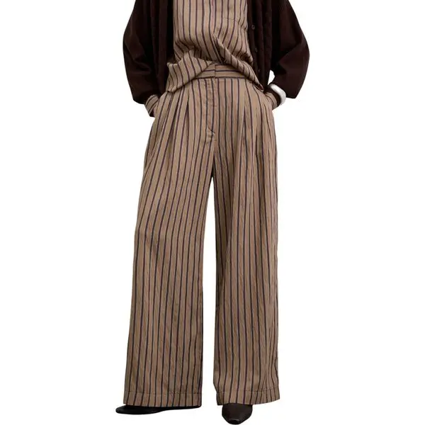 SCALPERS Striped Pleated Trousers