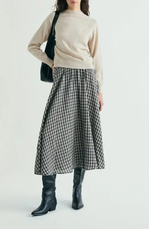 SCALPERS Plaid Pleated Midi Skirt