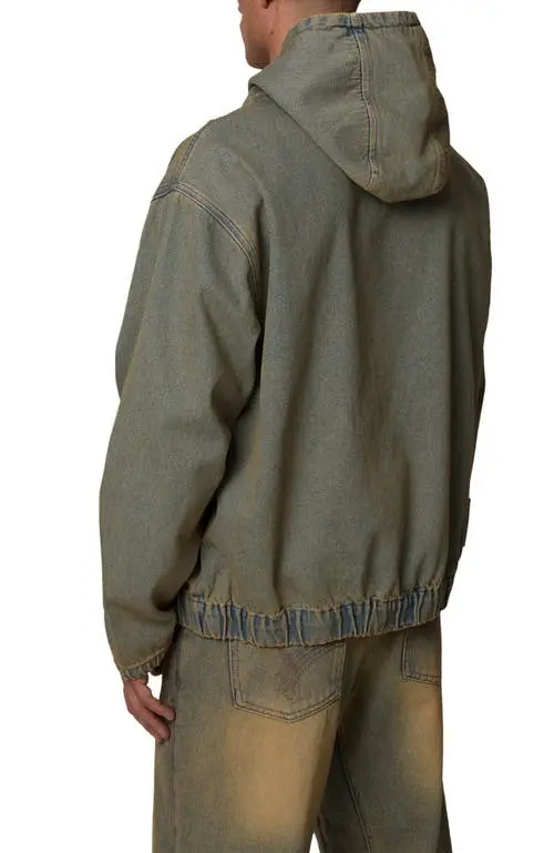 GOOD FOR NOTHING Oversized Denim Pullover Hoodie