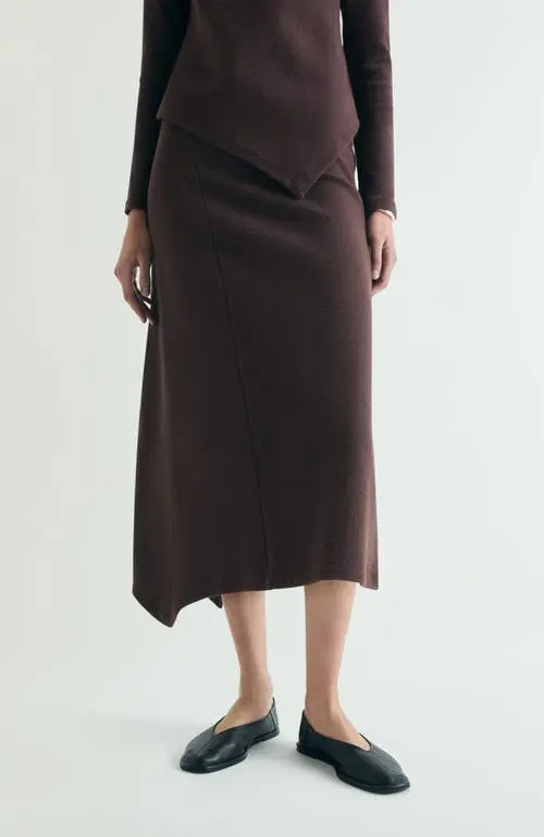 SCALPERS Asymmetrical Knit Midi Skirt