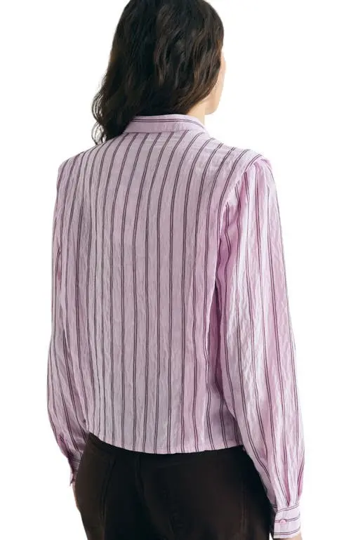 SCALPERS Striped Shirt With Shoulder Pad Effect