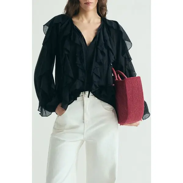 SCALPERS Ruffled Cotton Blouse