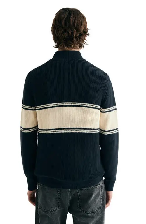 SCALPERS Striped Knit Turtleneck Sweater