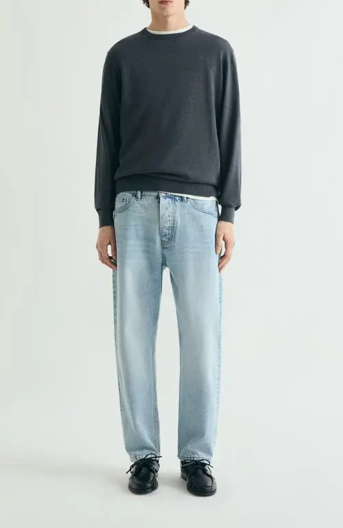 SCALPERS Ribbed Supima Sweater - Navy