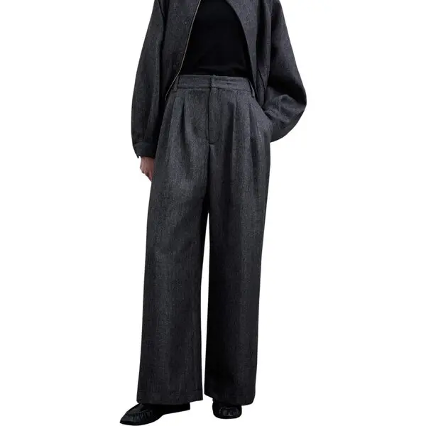 SCALPERS Herringbone Pleated Trousers