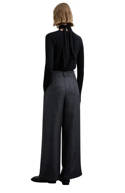 SCALPERS Herringbone Pleated Trousers
