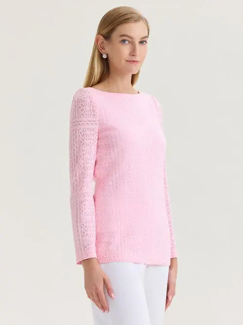Misook Tonal Burnout Soft Knit Tunic