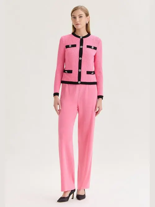 Misook Heritage Eyelet Recycled Knit Jacket