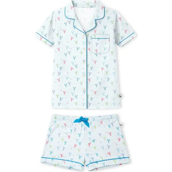 PREPPY GOOSE Multicolor Lobster Print Short Sleeve Jersey Pj - Blue Multi