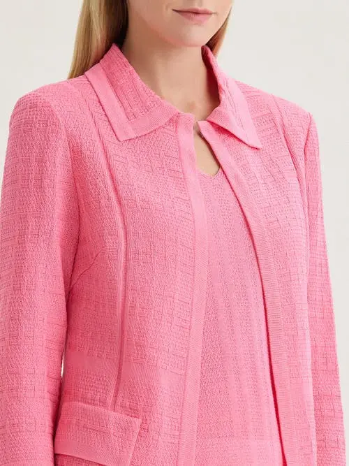 Misook Tailored Pointelle Knit Jacket