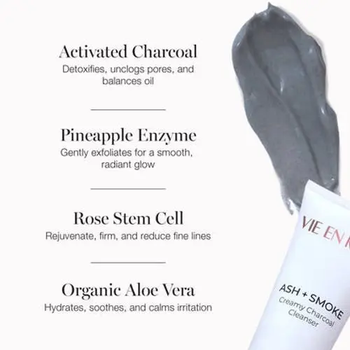 VIE EN ROSE Ash + Smoke Creamy Charcoal Cleanser