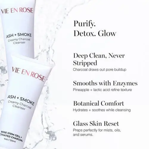 VIE EN ROSE Ash + Smoke Creamy Charcoal Cleanser