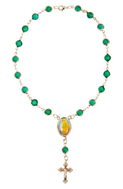 THE M JEWELERS Rosary Anklet - Gold/emerald