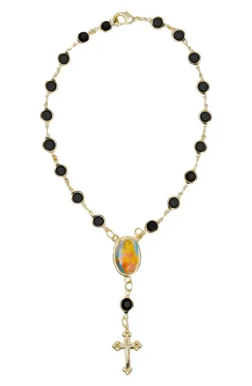 THE M JEWELERS Rosary Anklet - Gold/onyx