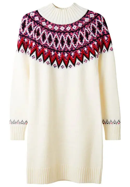 JOE BROWNS Fair Isle Turtleneck Sweater Dress