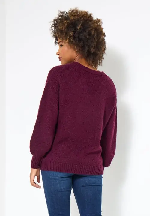 JOE BROWNS V-neck Pullover Sweater With Dropped Shoulders And Blouson Sleeves