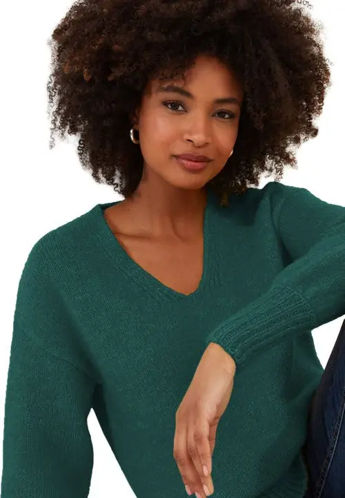 JOE BROWNS V-neck Pullover Sweater - Teal