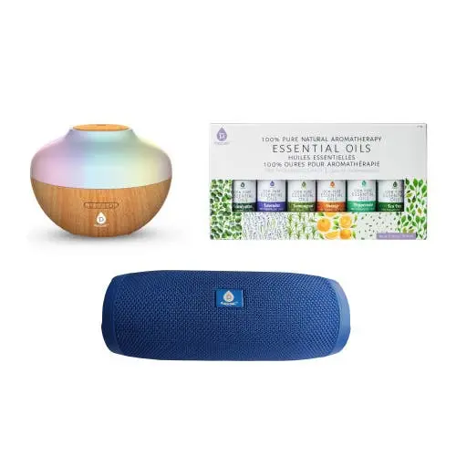 PURSONIC Ultrasonic Diffuser, 360° Speaker - Multicolor