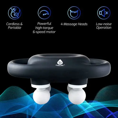 PURSONIC 9-speed Massage Gun & Portable Handheld Massager Bundle - Multicolor