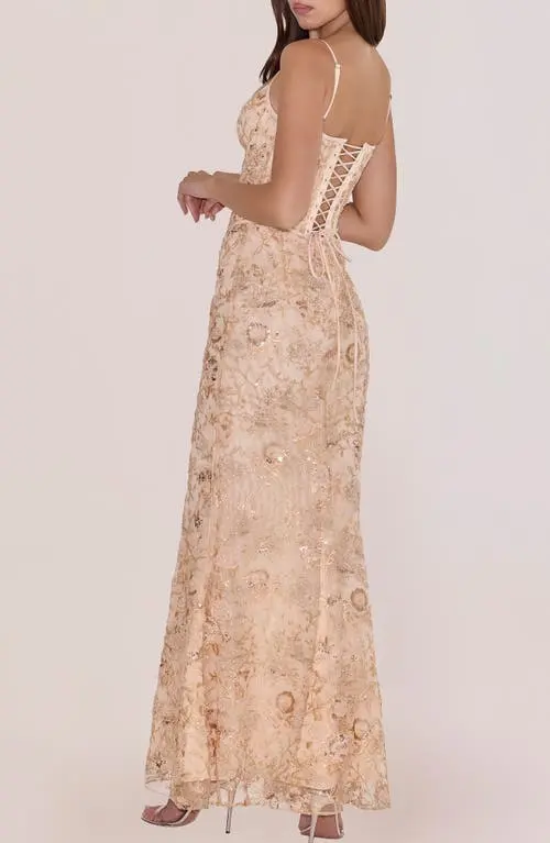 House Of Cb Naima Sequin And Bead Embellished Gown