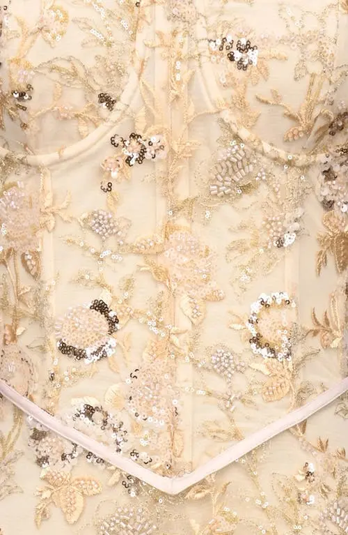 House Of Cb Naima Sequin And Bead Embellished Gown