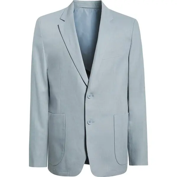 PERCIVAL Tailored Cotton & Linen Suit Jacket - Light Blue