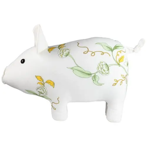 NORTHLIGHT Soft Floral Standing Pig Spring Decoration13.25
