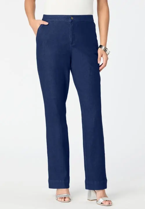 ROAMAN'S High-rise Bootcut Stretch Denim Trousers - Medium Wash