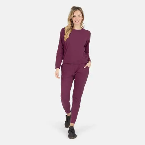 LEZAT Organic Cotton Long Sleeve Pullover - Brick