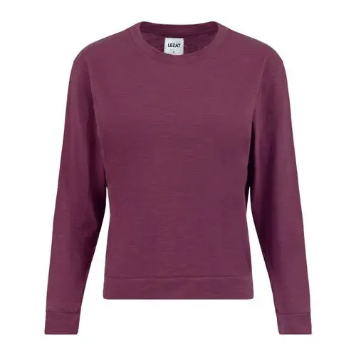 LEZAT Tegan Organic Cotton Long Sleeve Pullover - Grape