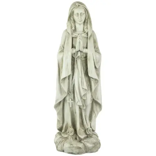 NORTHLIGHT Praying Virgin Mary Outdoor Garden Statue27.75 - Gray