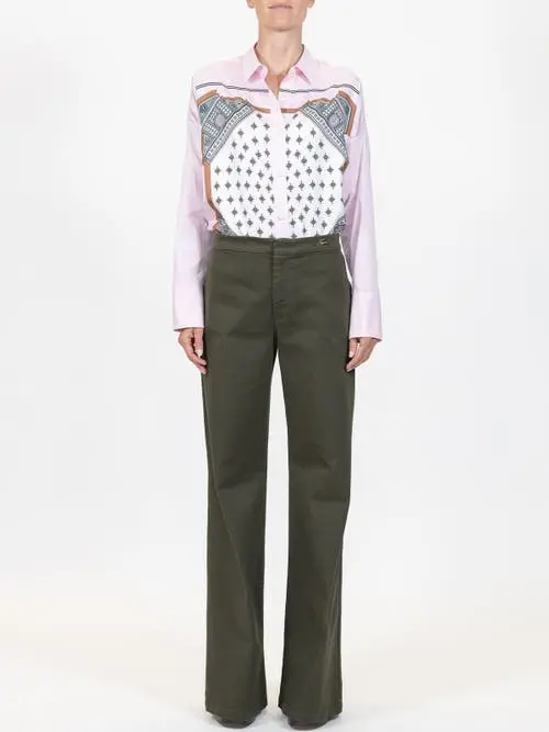 CALLAS MILANO Jane High-waist Flare Leg Trousers - Green