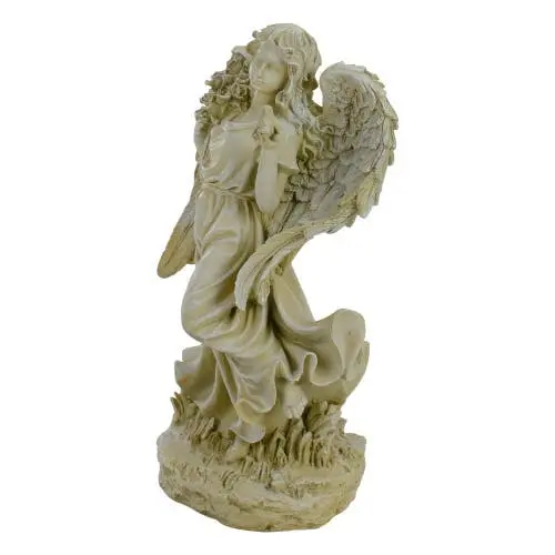 NORTHLIGHT Angel With Bird And Bouquet Outdoor Garden Statue17.5