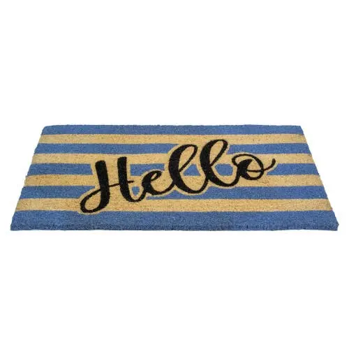 NORTHLIGHT Natural Coir "hello" Outdoor Rectangular Doormat 18" X 30