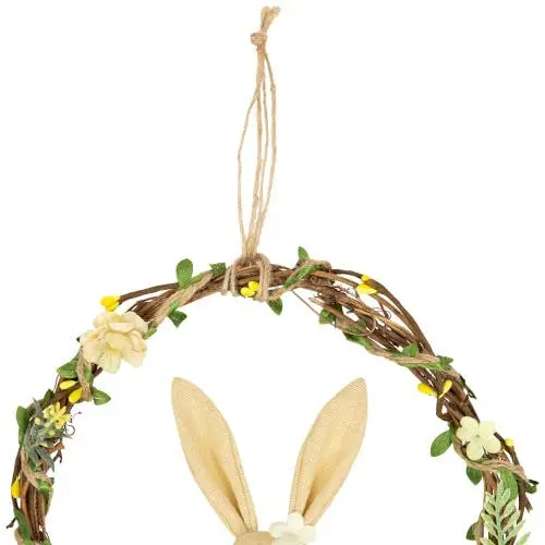 NORTHLIGHT Bunny With Flowers Artificial Mini Easter Twig Wreath10