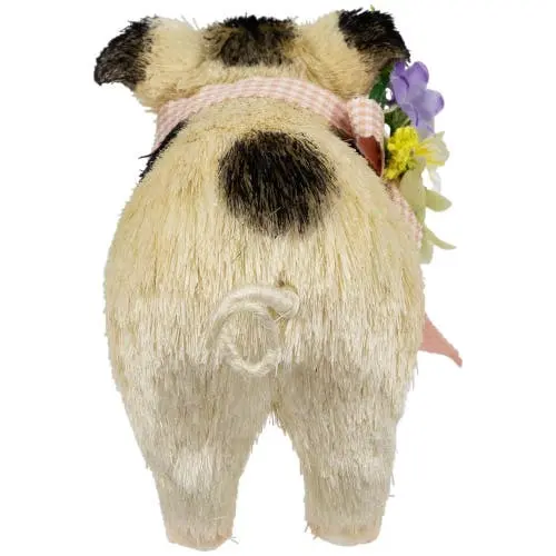 NORTHLIGHT Spotted Piglet With Bow And Flowers Spring Figurine9