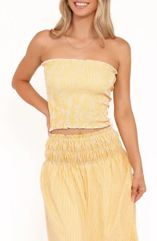 PETAL & PUP Salome Stripe Smocked Tube Top - Mango Stripe