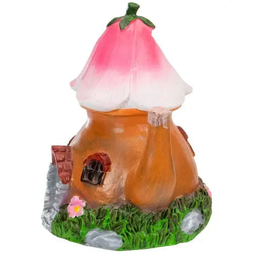 NORTHLIGHT 7" Solar Lighted Flower Teapot Outdoor Garden Statue