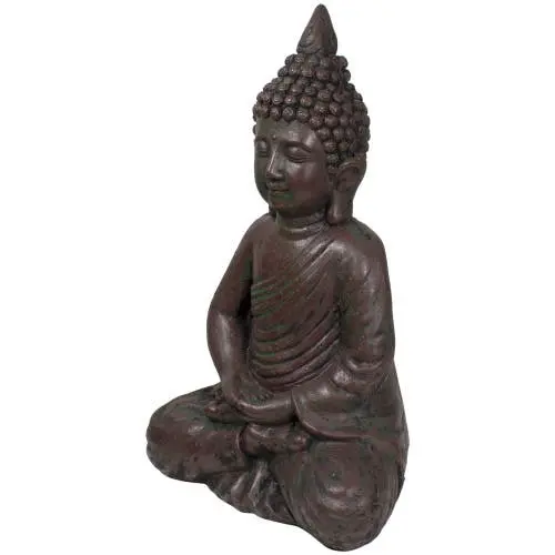 NORTHLIGHT 17.5" Dark Meditating Buddha Outdoor Garden Statue