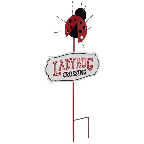 NORTHLIGHT Ladybug Crossing Metal Outdoor Garden Stake23