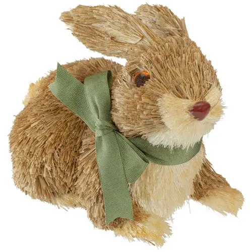 NORTHLIGHT Sisal Easter Bunny Figure With Ribbon Bow Decoration8