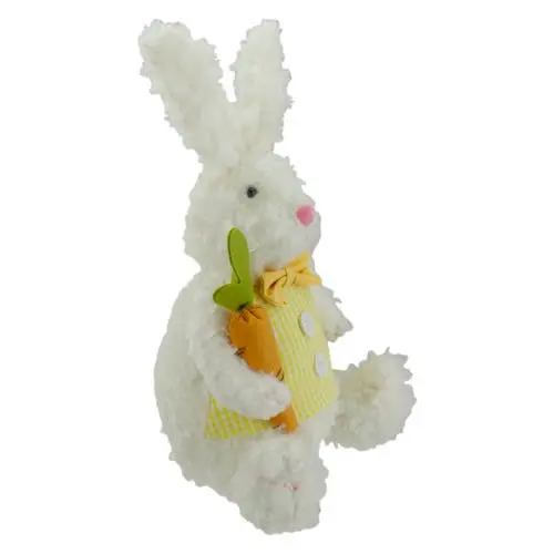 NORTHLIGHT Plush Easter Bunny Rabbit With Carrot Spring Decoration14