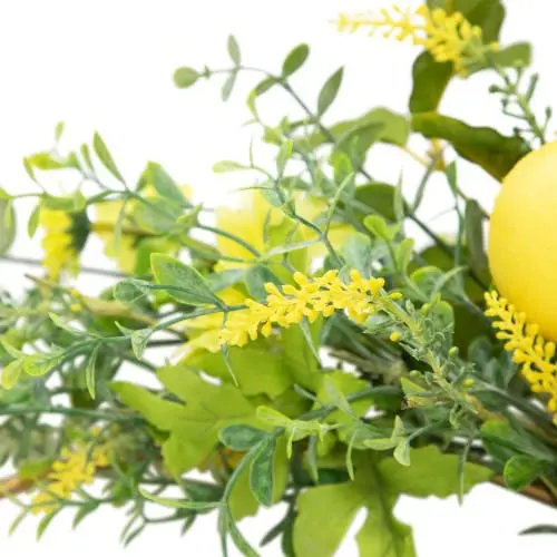 NORTHLIGHT Lemon And Daisy Springtime Half Wreath22"